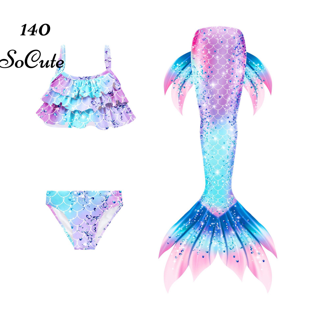 140 人魚水着3点セット ビキニ マーメイド 水着 セパレート 140 人魚水着3点セット ビキニ マーメイド 水着 セパレート