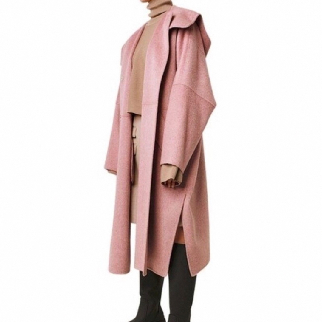 ルシェルブルー Hooded Over Coat ピンク ① ルシェルブルー Hooded Over Coat ピンク ①