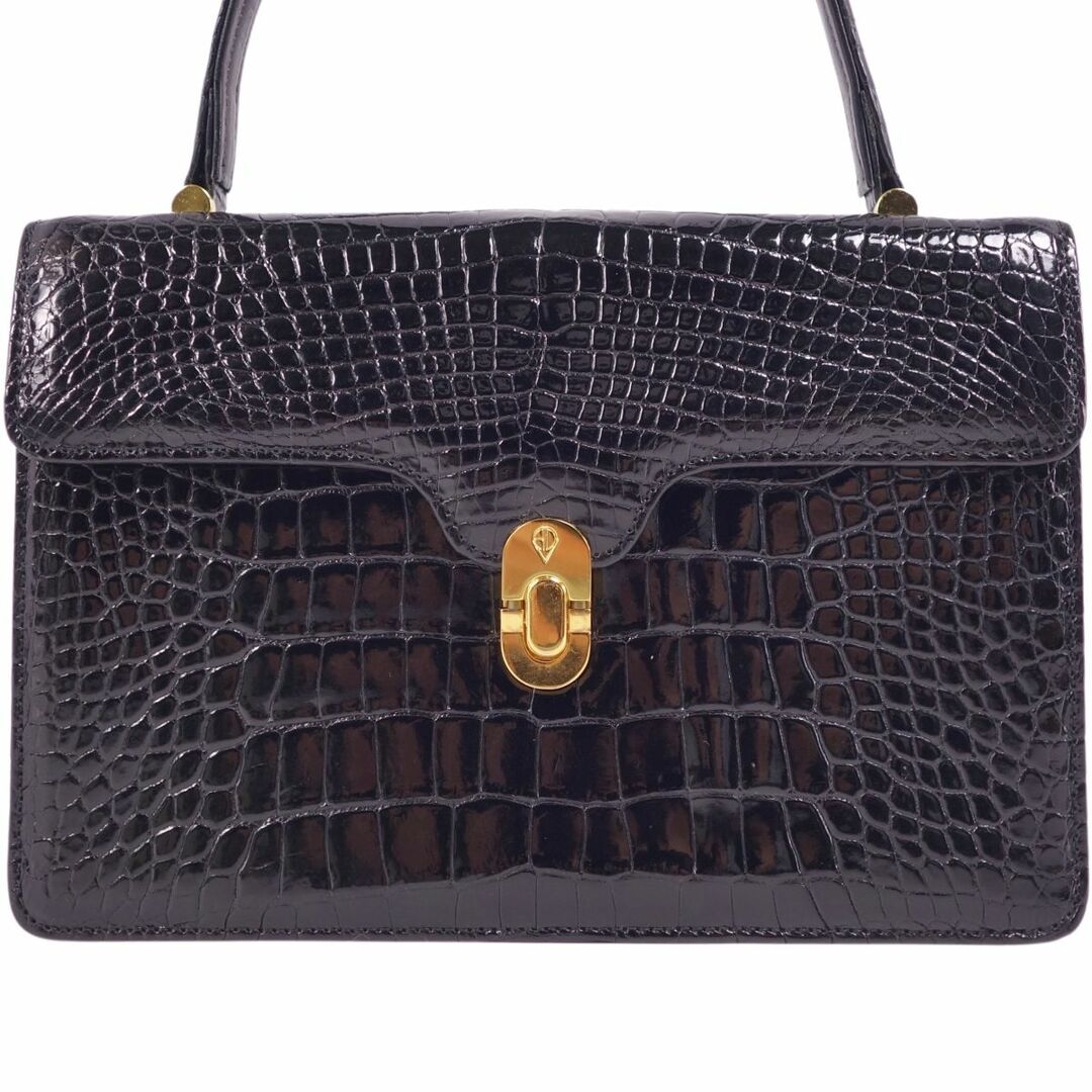美品 クロコダイル CROCODILE バッグ ハンドバッグ ゴールド金具 美品 クロコダイル CROCODILE バッグ ハンドバッグ ゴールド金具