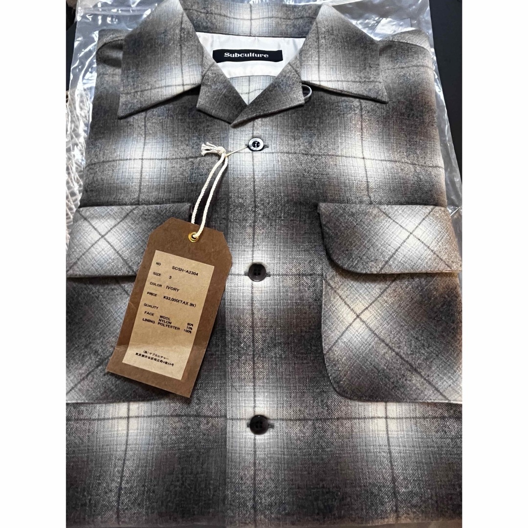 subculture WOOL CHECK SHIRT / IVORY3 subculture WOOL CHECK SHIRT / IVORY3