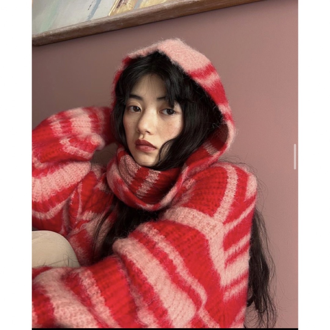 poppy あさぎーにょ ボーダーニットウォーマーの通販 by ぱちこ poppy あさぎーにょ ボーダーニットウォーマーの通販 by ぱちこ