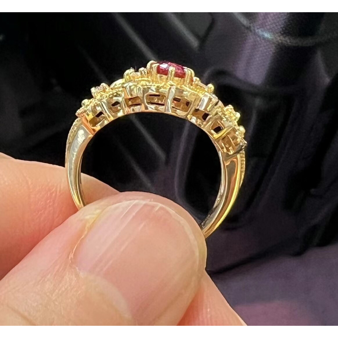 天然 ルビー ダイヤモンド リング 0.51ct k18 r 天然 ルビー ダイヤモンド リング 0.51ct k18 r