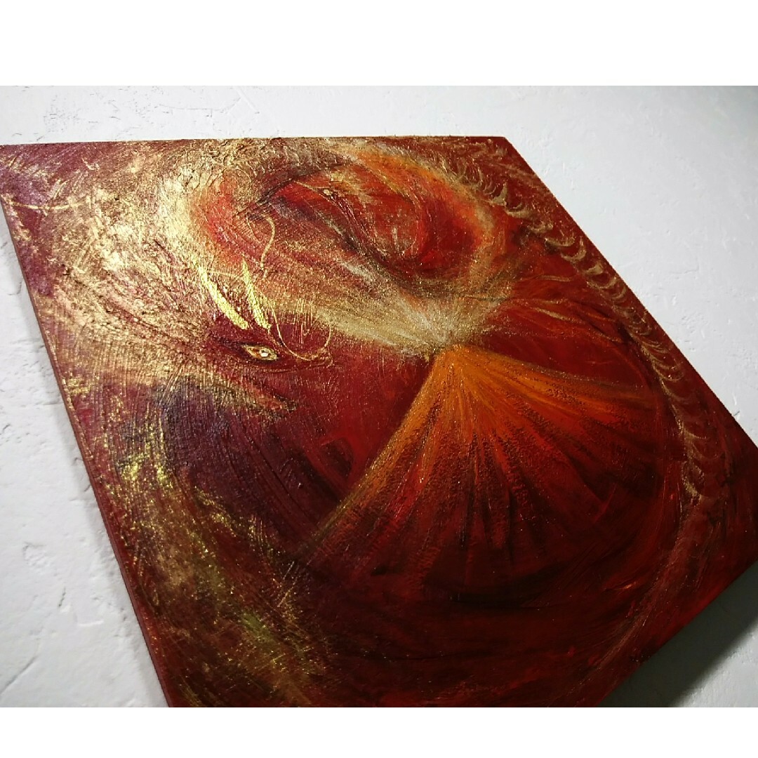 風水開運絵画*皇后鳳凰と金龍円舞~朱光クロス赤富士〜全体金運 風水開運絵画*皇后鳳凰と金龍円舞~朱光クロス赤富士〜全体金運