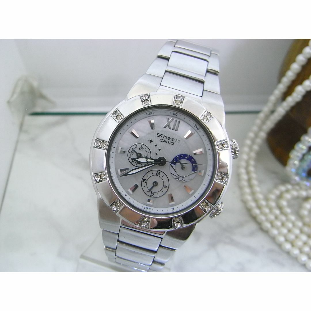 ガラス新品 カシオ CASIO Sheen 電波時計 シェル文字盤 レディース ガラス新品 カシオ CASIO Sheen 電波時計 シェル文字盤 レディース