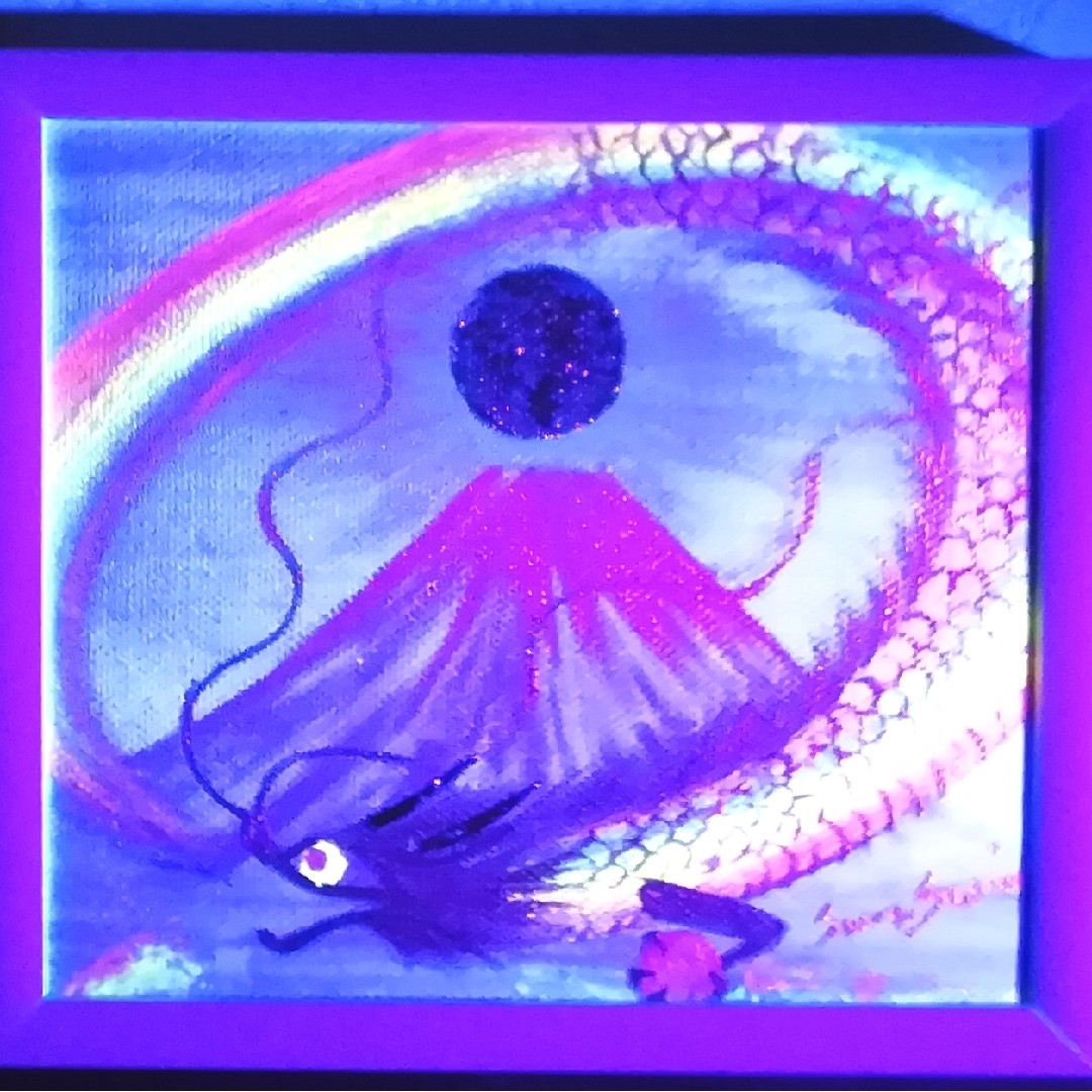 風水開運絵画*ミラクルレインボードラゴン 虹色龍と富士~虹の 風水開運絵画*ミラクルレインボードラゴン 虹色龍と富士~虹の