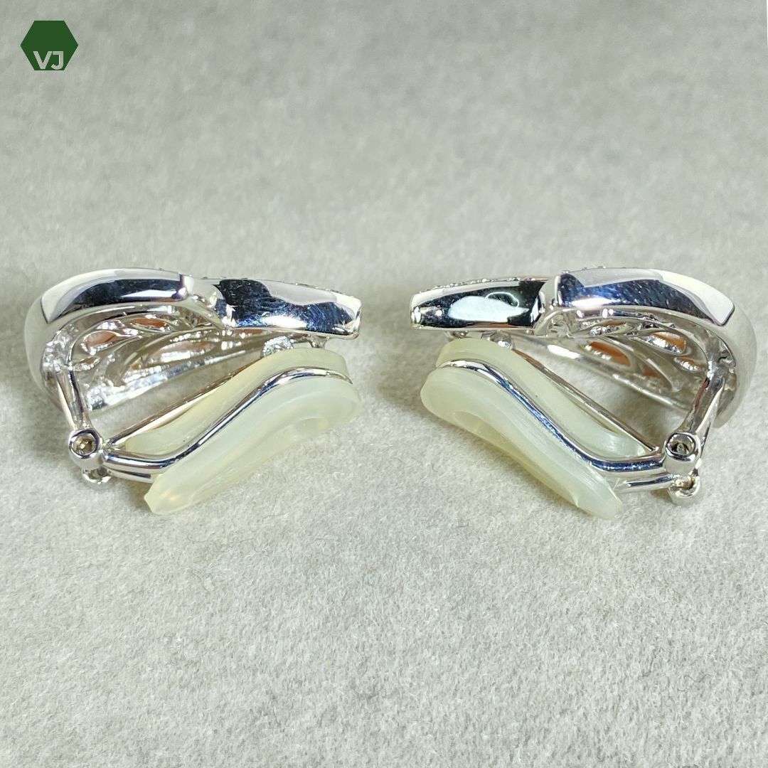 24-5】シェル ダイヤモンド ピアス&イヤリング D0.08ct ピアス 24-5】シェル ダイヤモンド ピアス&イヤリング D0.08ct ピアス