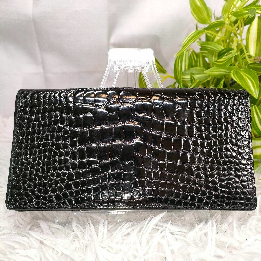 Crocodile - シャイニングクロコダイル 長財布 ブラック クロコ Crocodile - シャイニングクロコダイル 長財布 ブラック クロコ