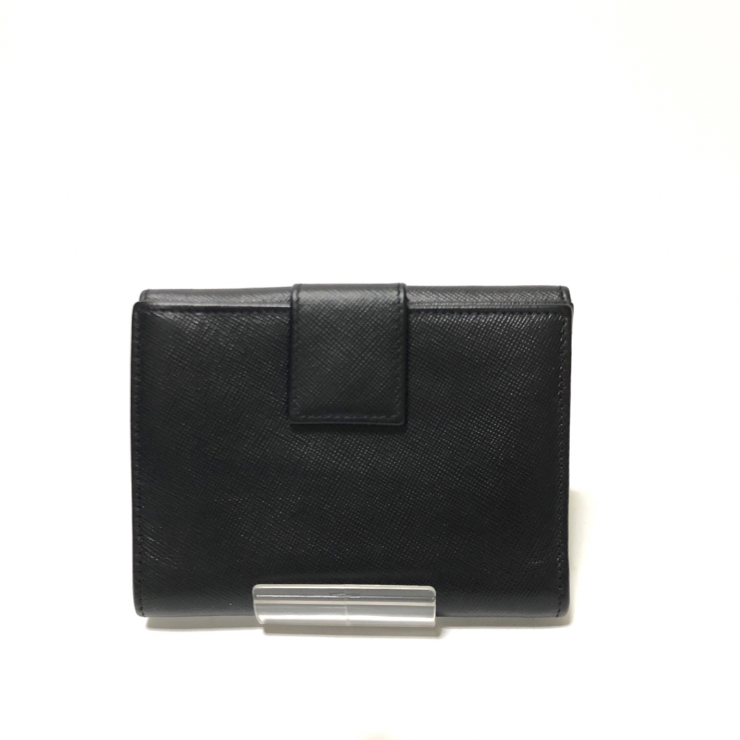 美品】PRADA プラダ サフィアーノ 二つ折り財布 ブラック 美品】PRADA プラダ サフィアーノ 二つ折り財布 ブラック