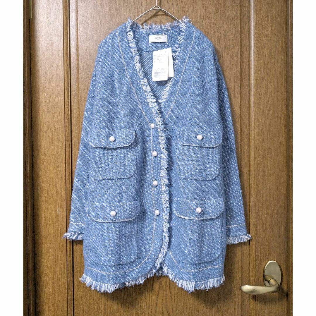SLOBE IENA - 新品 SLOBE IENA ツイードニットジャケットの通販 SLOBE IENA - 新品 SLOBE IENA ツイードニットジャケットの通販