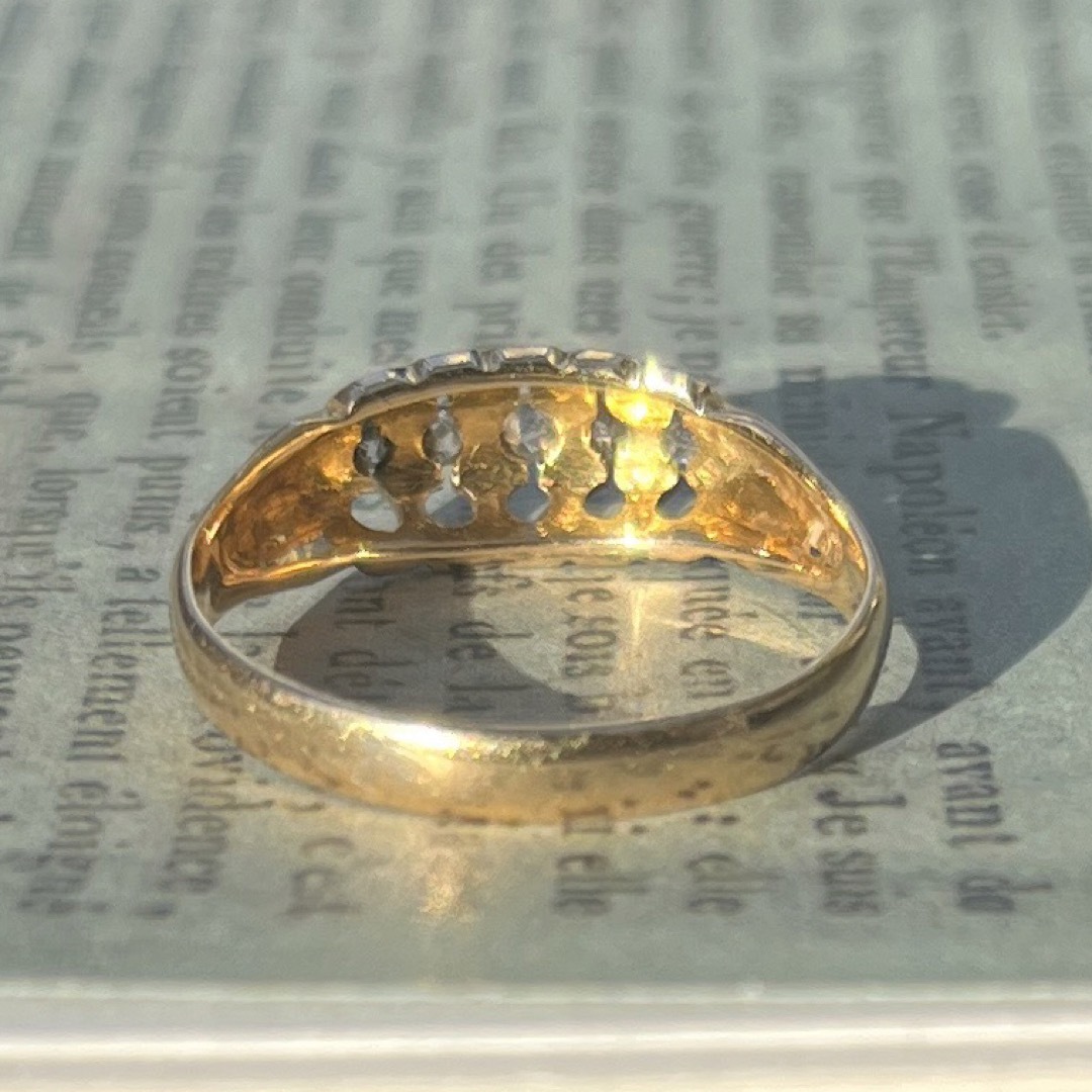 英国 イギリス ヴィンテージ 18金 18k ジプシーリング 英国 イギリス ヴィンテージ 18金 18k ジプシーリング