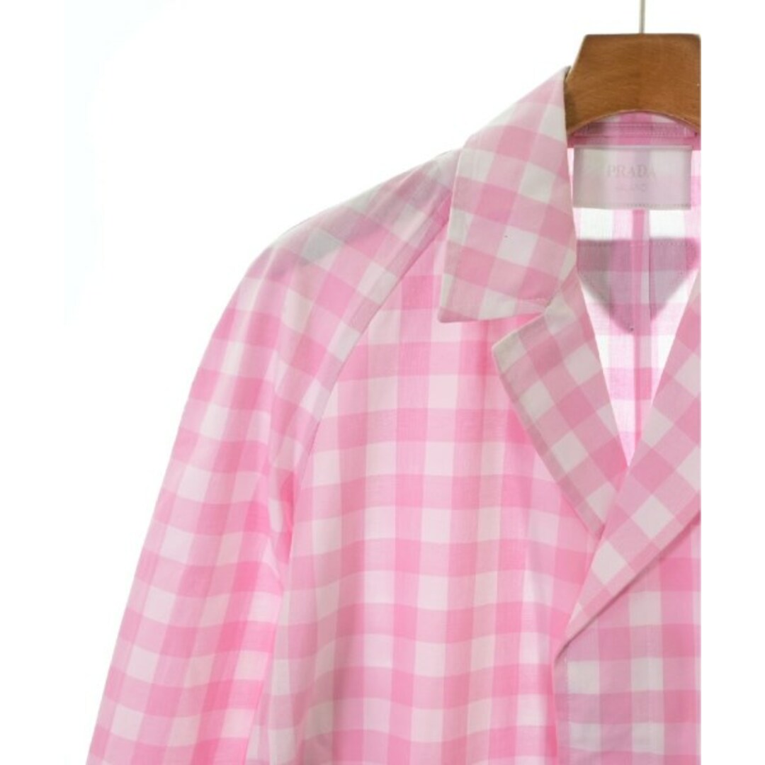 PRADA - PRADA プラダ コート(その他) 46(M位) ピンクx白 PRADA - PRADA プラダ コート(その他) 46(M位) ピンクx白