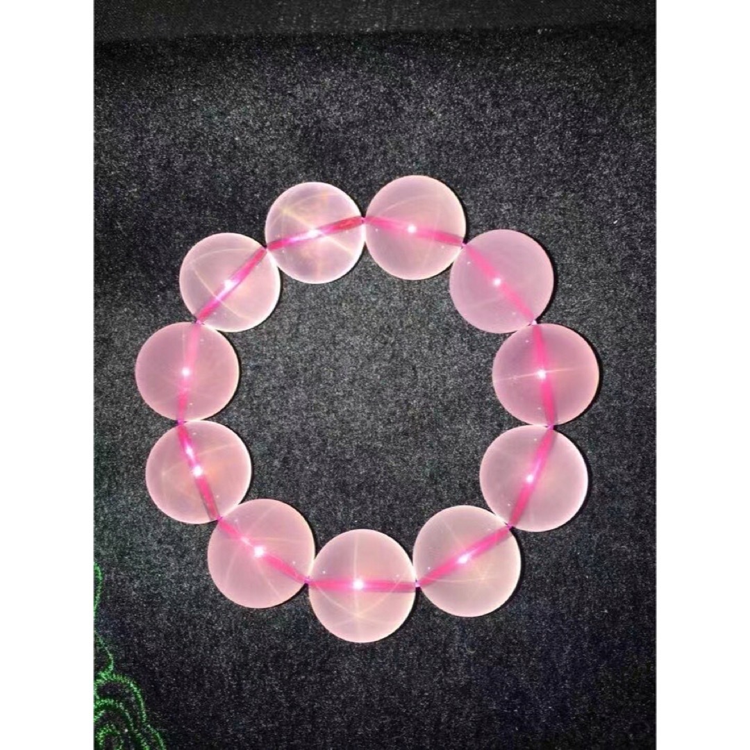 ⭐︎【天然】スター ローズクォーツ ブレスレット 19mm ⭐︎【天然】スター ローズクォーツ ブレスレット 19mm