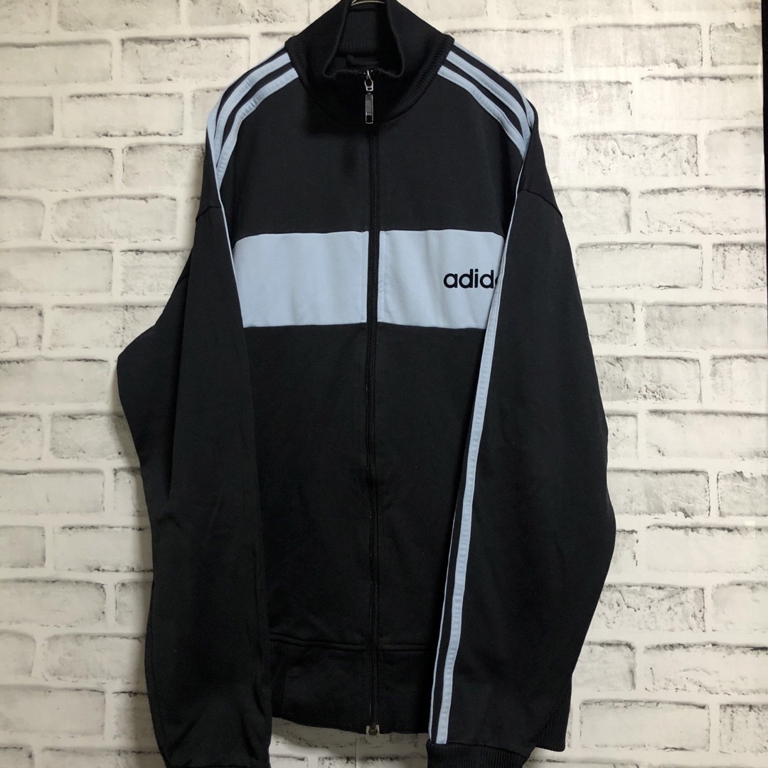 希少XXL⭐️90s adidas トラックジャケット あのちゃん着用 黒ブルー 希少XXL⭐️90s adidas トラックジャケット あのちゃん着用 黒ブルー