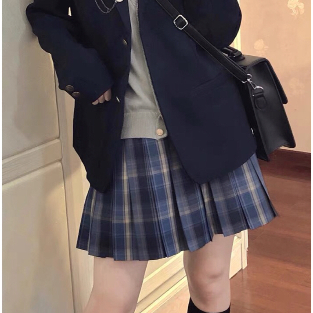 夢展望 - レイブンクロー TR織 チェック柄 青灰色スカート JK 夢展望 - レイブンクロー TR織 チェック柄 青灰色スカート JK