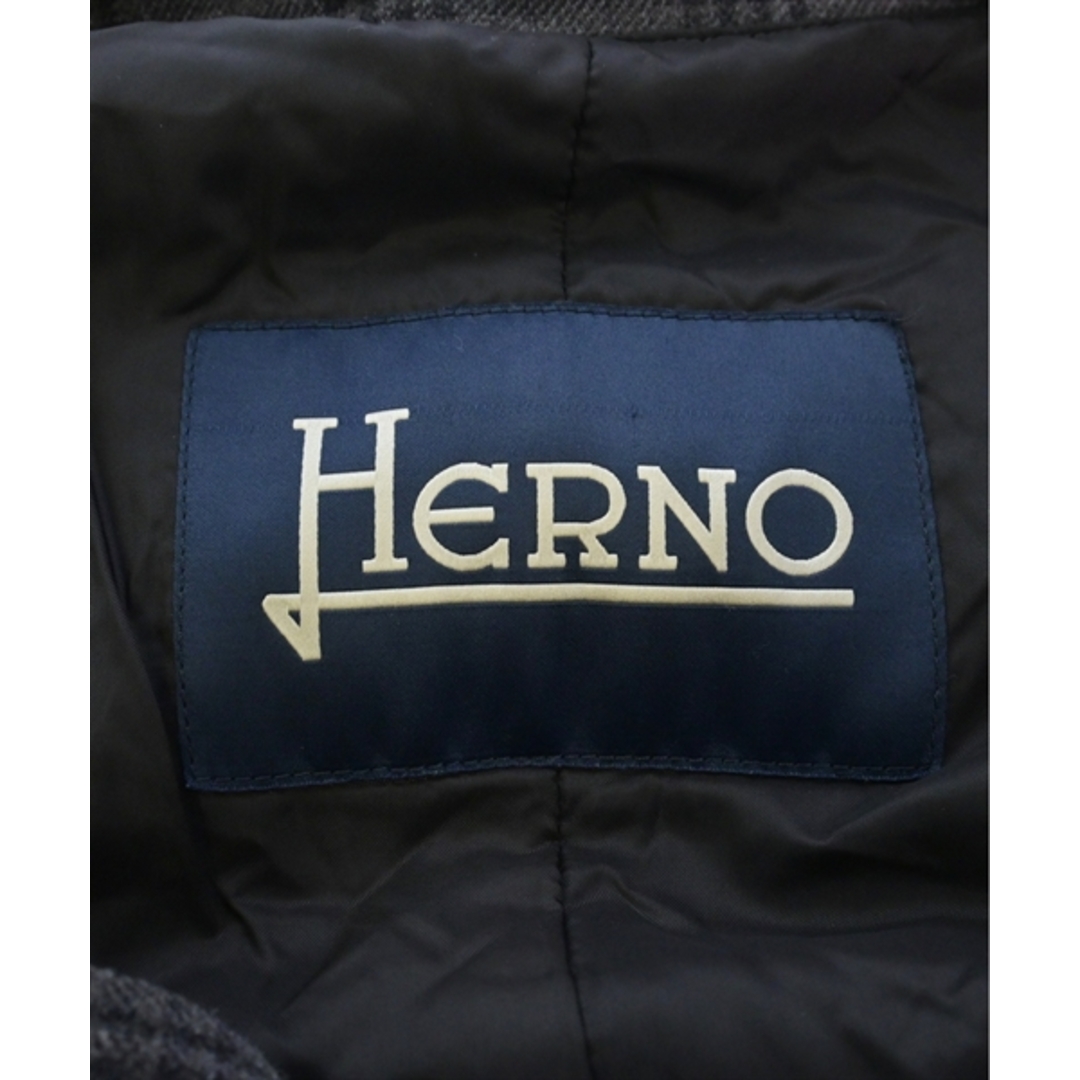 HERNO - HERNO ヘルノ ステンカラーコート 48(L位) グレーx茶 HERNO - HERNO ヘルノ ステンカラーコート 48(L位) グレーx茶