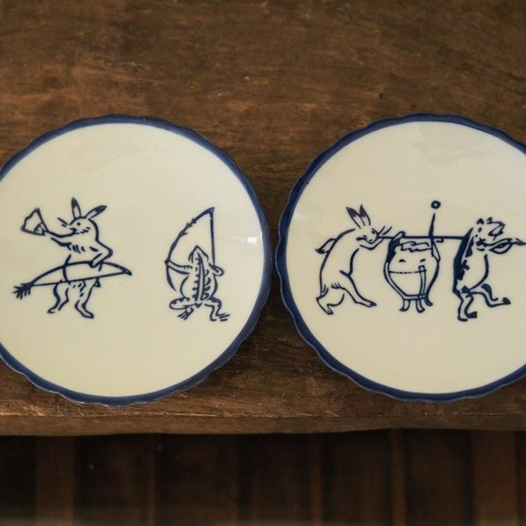 人気商品】鳥獣戯画 小皿 6枚セット 6種 陶器 陶磁器 蛙 兎 人気商品】鳥獣戯画 小皿 6枚セット 6種 陶器 陶磁器 蛙 兎