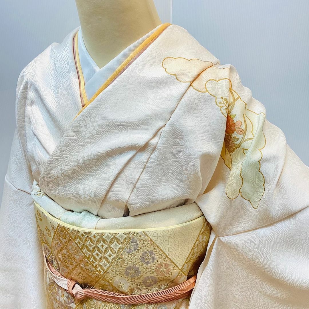 訪問着 お仕立て付き 正絹 京友禅 藤井寛謹製 薄ピンク色 ho287t 訪問着 お仕立て付き 正絹 京友禅 藤井寛謹製 薄ピンク色 ho287t