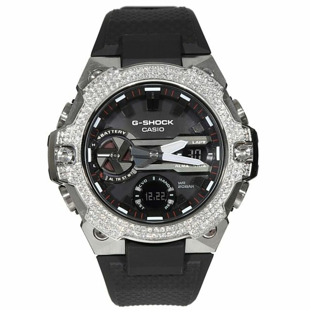 G-SHOCK GST B400 ラバーバンド シルバー CZダイヤ G-SHOCK GST B400 ラバーバンド シルバー CZダイヤ