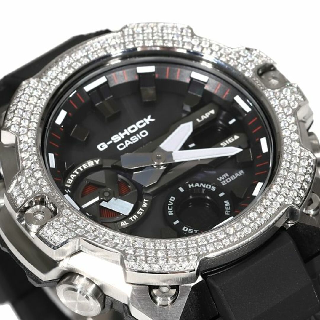G-SHOCK GST B400 ラバーバンド シルバー CZダイヤ G-SHOCK GST B400 ラバーバンド シルバー CZダイヤ