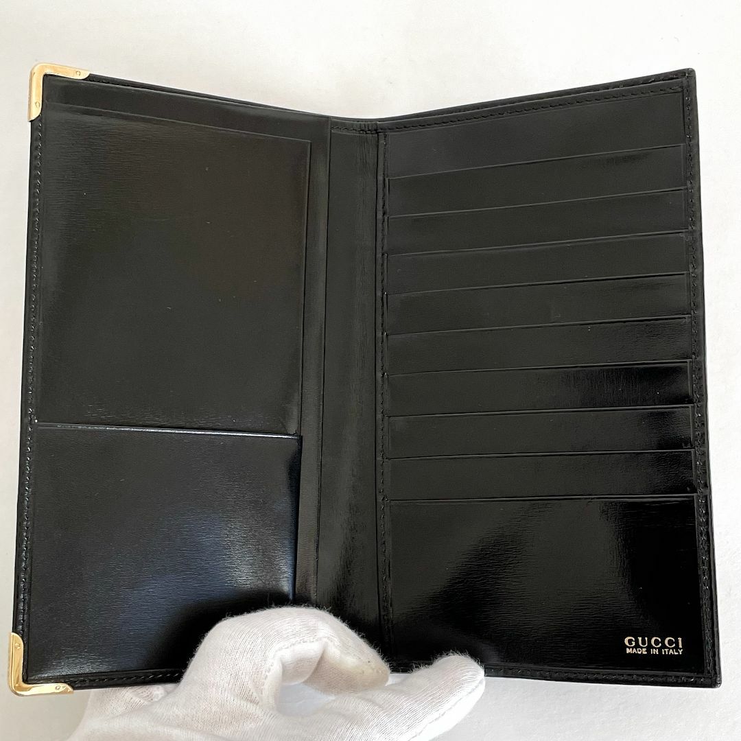 GUCCI - 美品☆ Gucci オールドグッチ 長札入れ 本革 黒 長財布 GUCCI - 美品☆ Gucci オールドグッチ 長札入れ 本革 黒 長財布