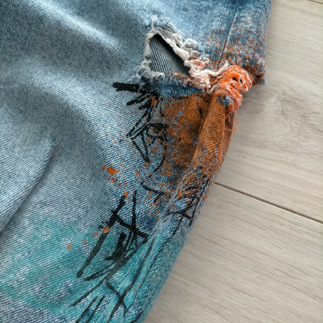 ZARA - ZARA ペイント クラッシュ加工 スキニー デニム ジーンズ ZARA - ZARA ペイント クラッシュ加工 スキニー デニム ジーンズ