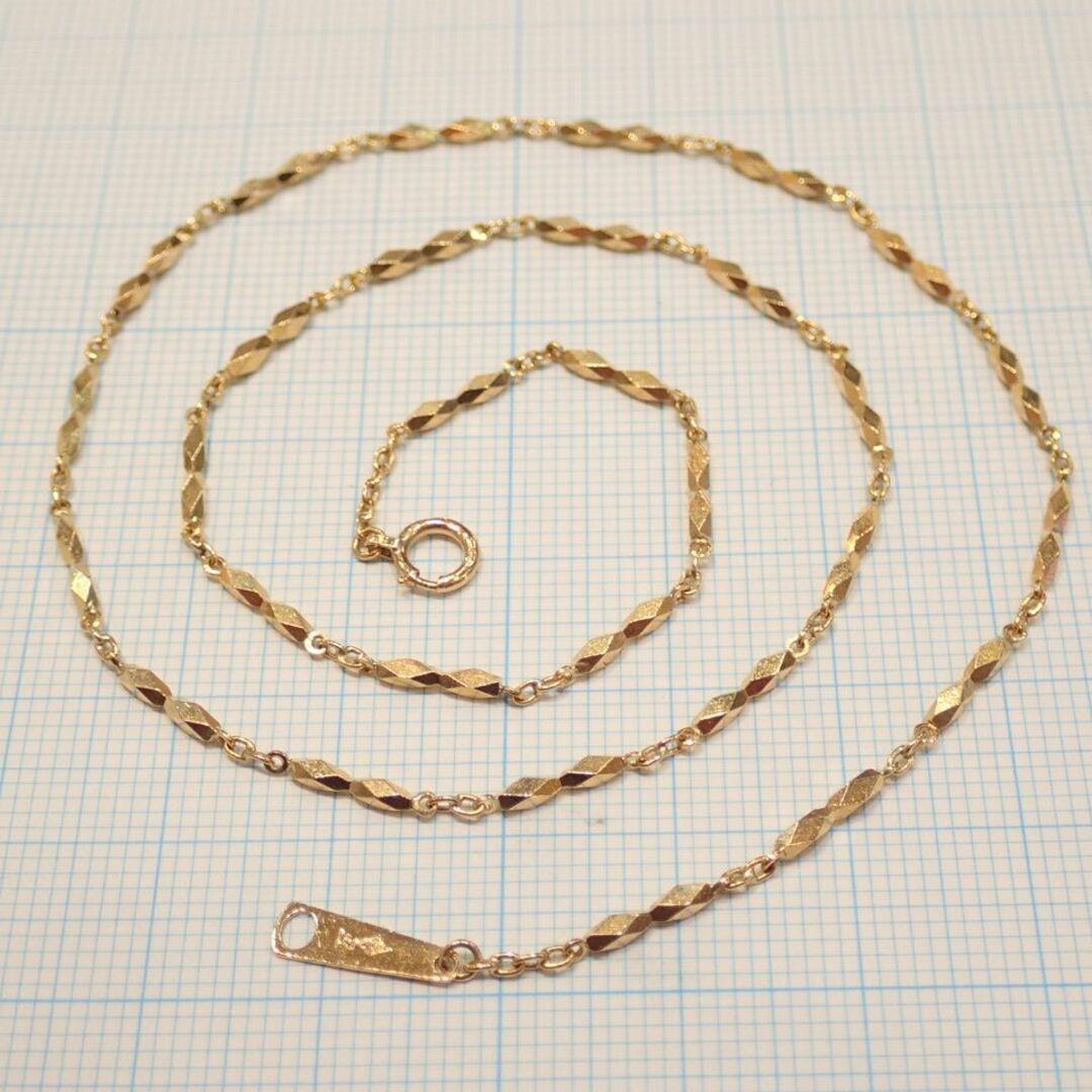 □K18切子チェーンネックレス 6.5g 41.5cm□キリコ□昭和レトロ □K18切子チェーンネックレス 6.5g 41.5cm□キリコ□昭和レトロ