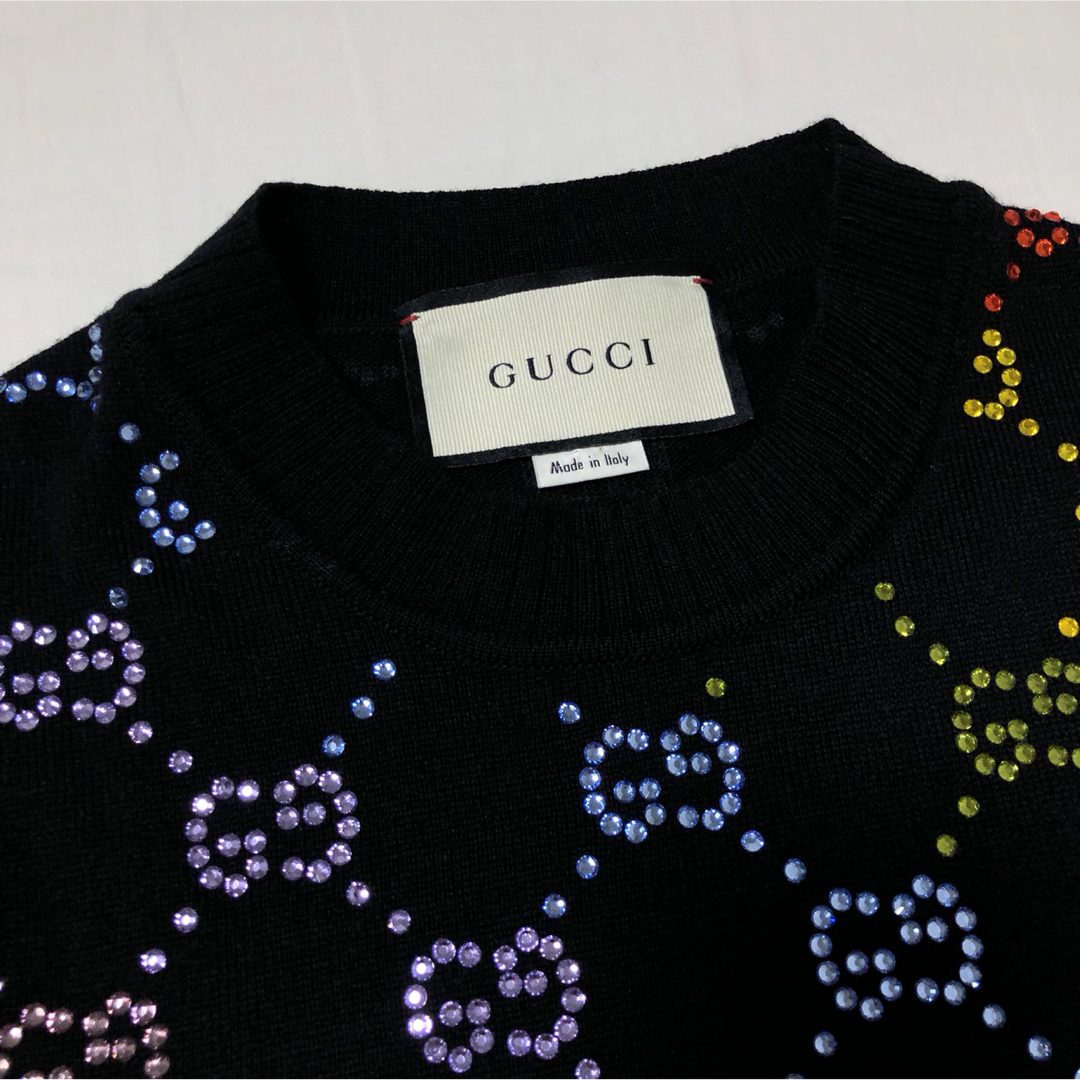 GUCCI グッチ セーター ジャガード ラインストーン ウールニット GUCCI グッチ セーター ジャガード ラインストーン ウールニット