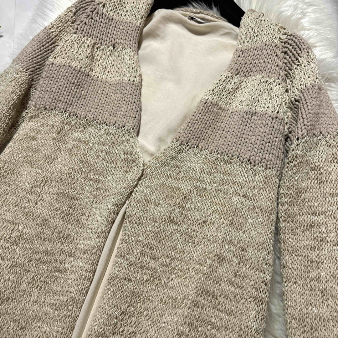 本物 美品 ブルネロクチネリ 配色切替 ロング カーディガン 本物 美品 ブルネロクチネリ 配色切替 ロング カーディガン