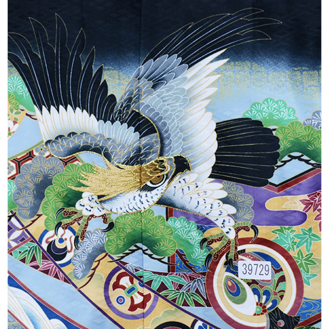 七五三 五歳 男児 羽織袴フルセット 金刺繍 黒地 鷹 袴変更可 七五三 五歳 男児 羽織袴フルセット 金刺繍 黒地 鷹 袴変更可