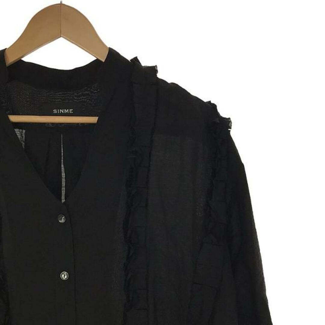 SINME / シンメ | フリルシャツ | M | ブラック | レディース SINME / シンメ | フリルシャツ | M | ブラック | レディース