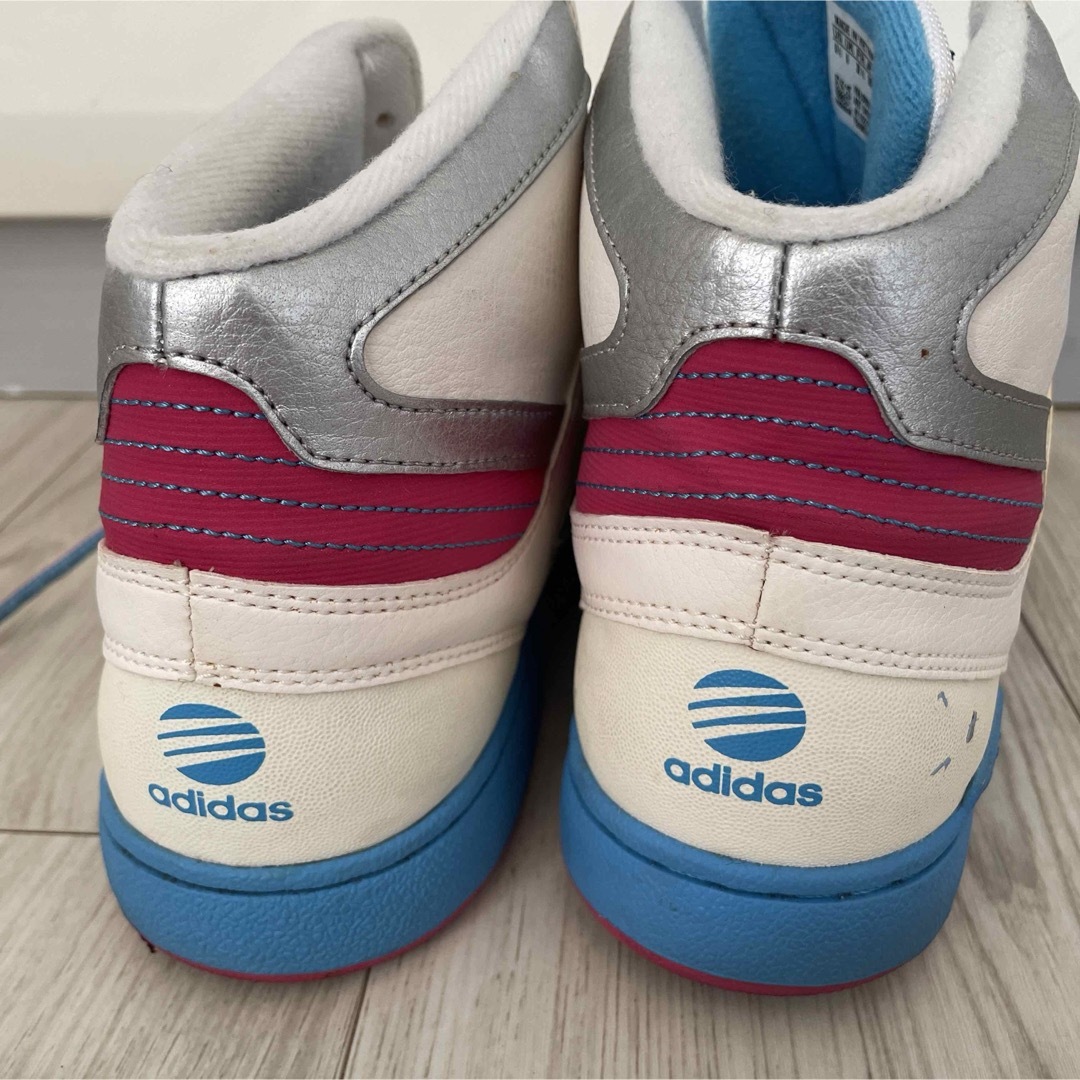 adidas - 25cm!adidas ✩ハイカットスニーカー ブルーピンク adidas - 25cm!adidas ✩ハイカットスニーカー ブルーピンク