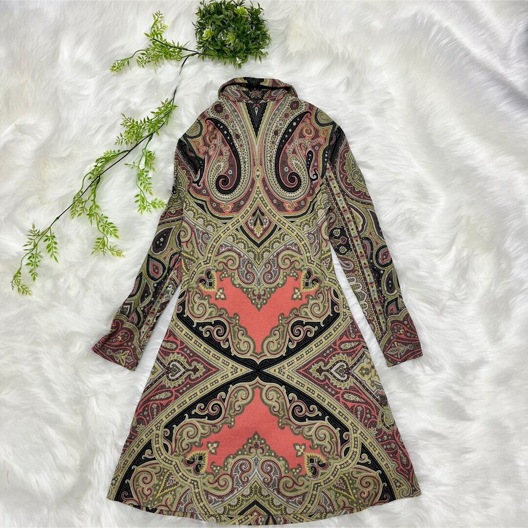 ETRO - ETRO エトロ シャツ ロング ワンピース ペイズリー 総柄 ETRO - ETRO エトロ シャツ ロング ワンピース ペイズリー 総柄