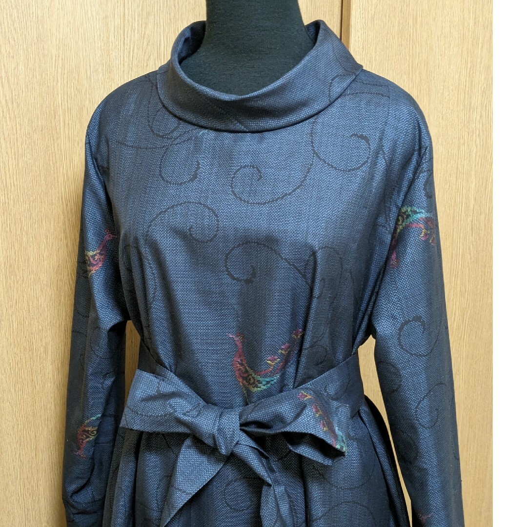 SOLD 着物リメイク ワンピース 大島紬 L〜LLの通販 by Yumi's SOLD 着物リメイク ワンピース 大島紬 L〜LLの通販 by Yumi's