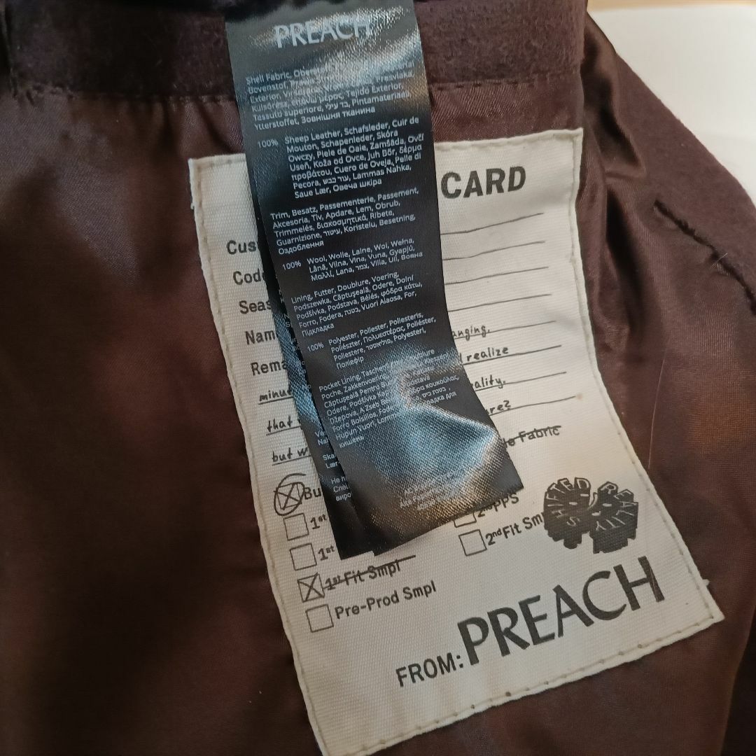 プリーチ(PREACH) ウール×レザー オーバーサイズブルゾン 白 プリーチ(PREACH) ウール×レザー オーバーサイズブルゾン 白