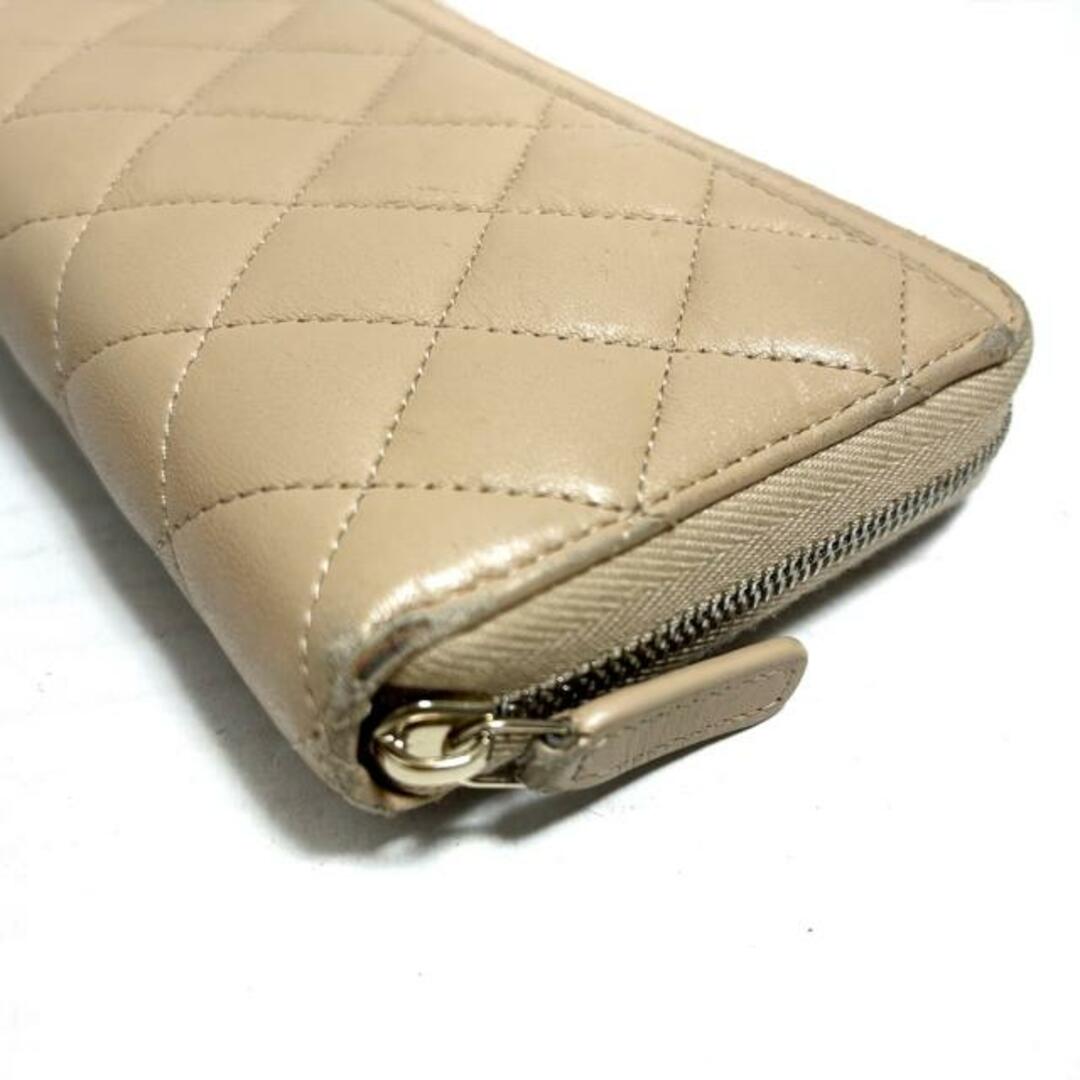 CHANEL(シャネル) 長財布 マトラッセ ベージュ ラウンド CHANEL(シャネル) 長財布 マトラッセ ベージュ ラウンド