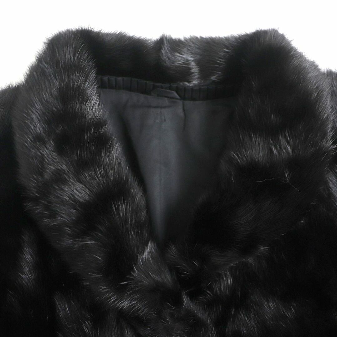 極美品◇MINK ミンク 逆毛 本毛皮コート ブラック 13 毛質艶やか 極美品◇MINK ミンク 逆毛 本毛皮コート ブラック 13 毛質艶やか