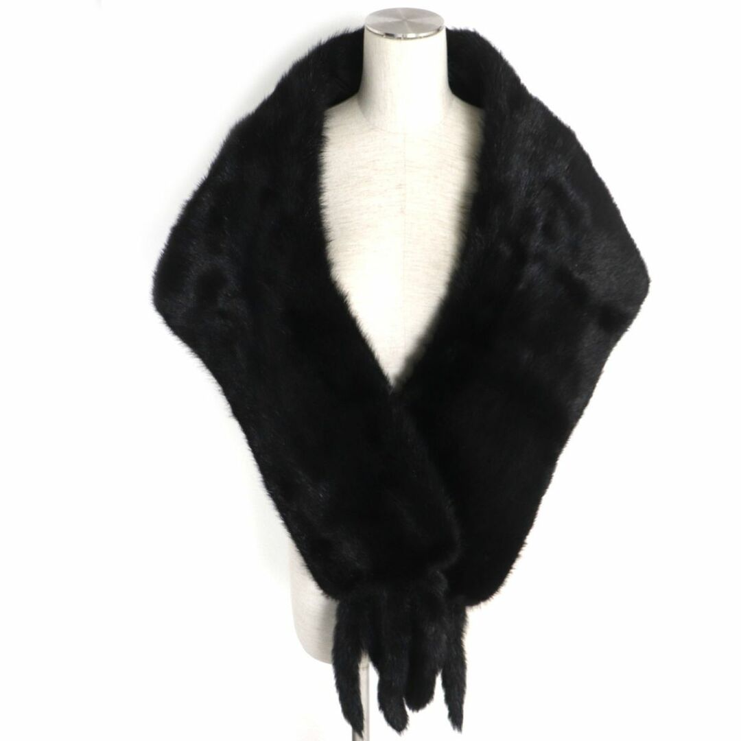 美品▽SAGA MINK サガミンク 房付き 本毛皮ショール/ストール 美品▽SAGA MINK サガミンク 房付き 本毛皮ショール/ストール