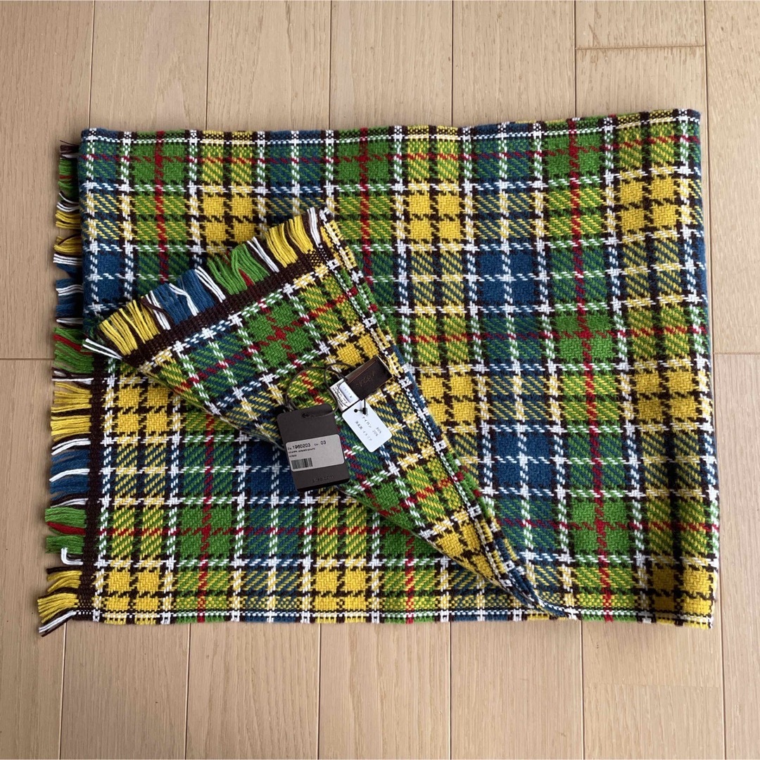 ビームスで購入 アルテア Altea チェックマフラー 新品 イエロー ビームスで購入 アルテア Altea チェックマフラー 新品 イエロー