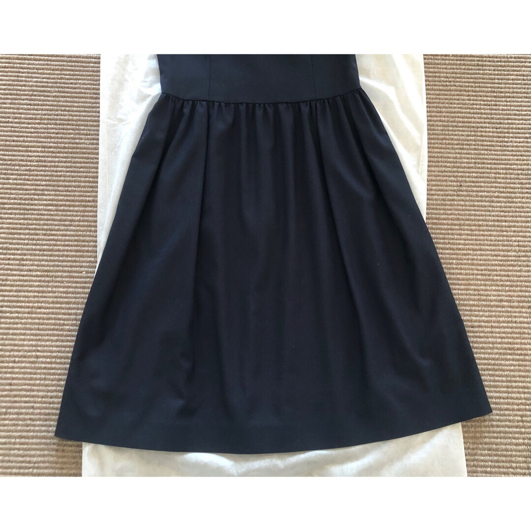 美品】Rene ルネ 襟つきワンピース ネイビー サイズ34 美品】Rene ルネ 襟つきワンピース ネイビー サイズ34
