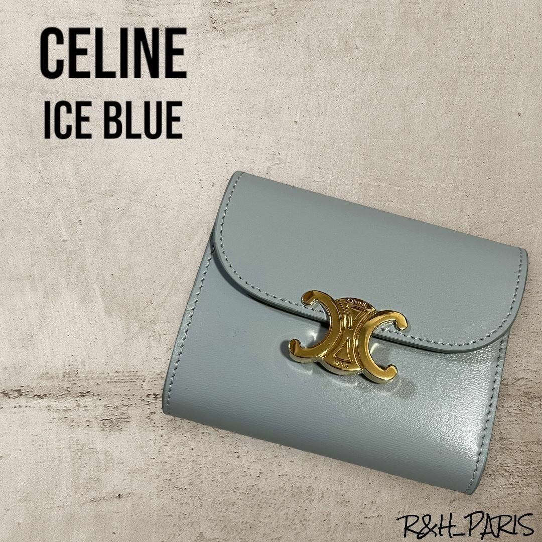 CELINE - 新品未使用☆CELINE トリオンフ ミニ 財布 アイス CELINE - 新品未使用☆CELINE トリオンフ ミニ 財布 アイス