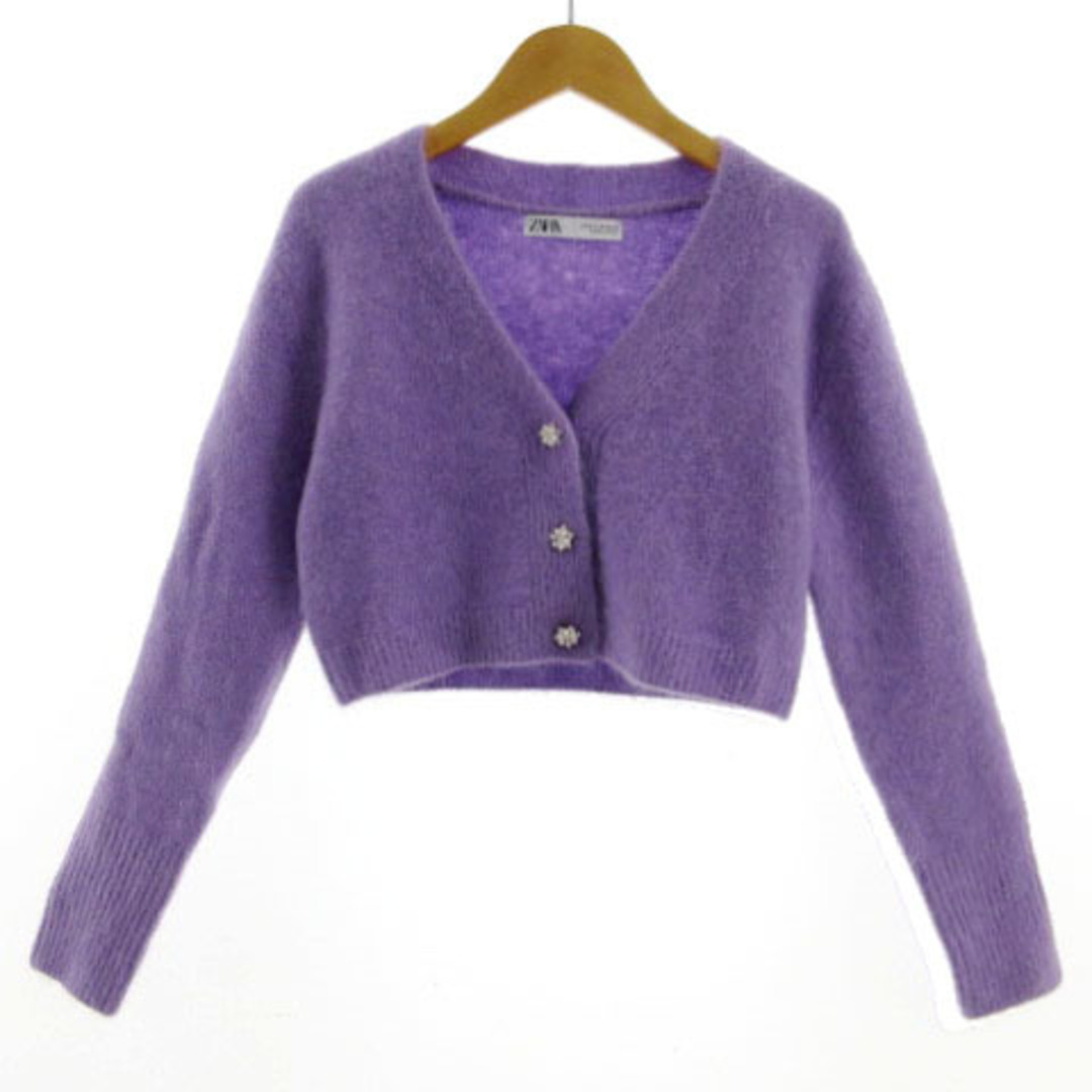 ZARA - ZARA カーディガン ニット シャギー クロップド丈 パール ZARA - ZARA カーディガン ニット シャギー クロップド丈 パール