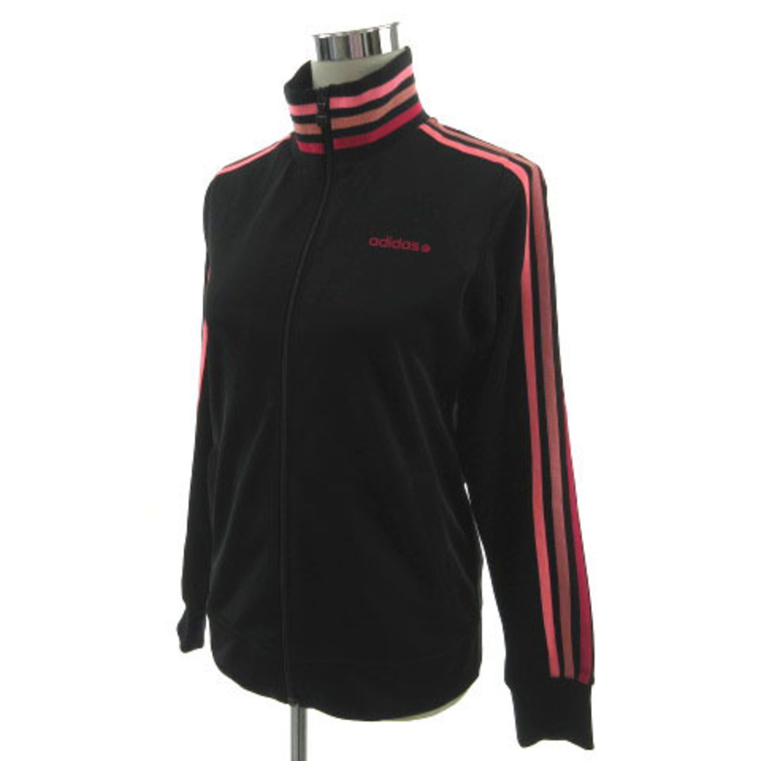 adidas neo ジャケット ジャージ ロゴ 3本ライン 黒 赤 ピンク L adidas neo ジャケット ジャージ ロゴ 3本ライン 黒 赤 ピンク L