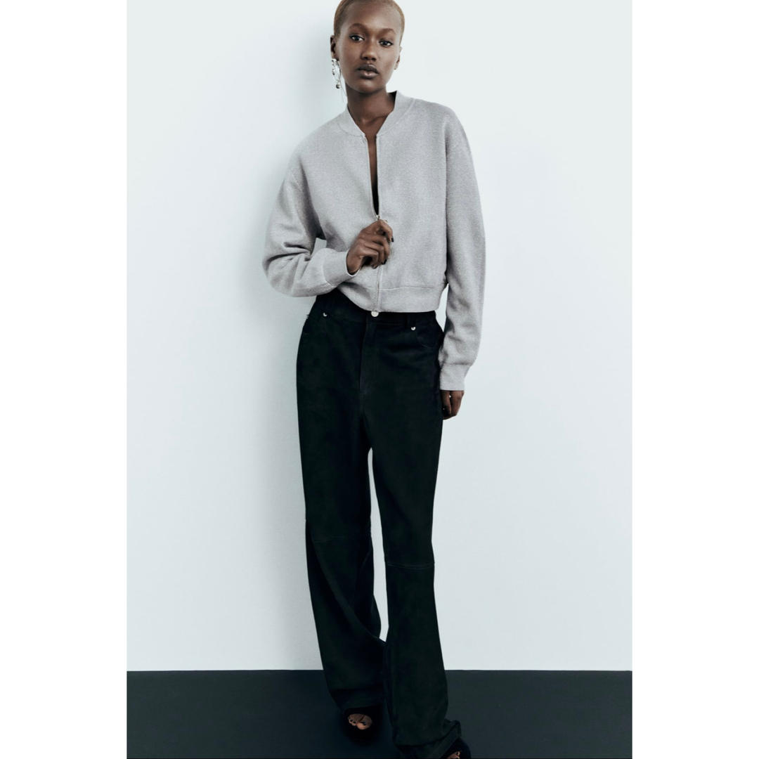 ZARA - ZARA ザラ メタリックスレッド ニット ボンバー ZARA - ZARA ザラ メタリックスレッド ニット ボンバー