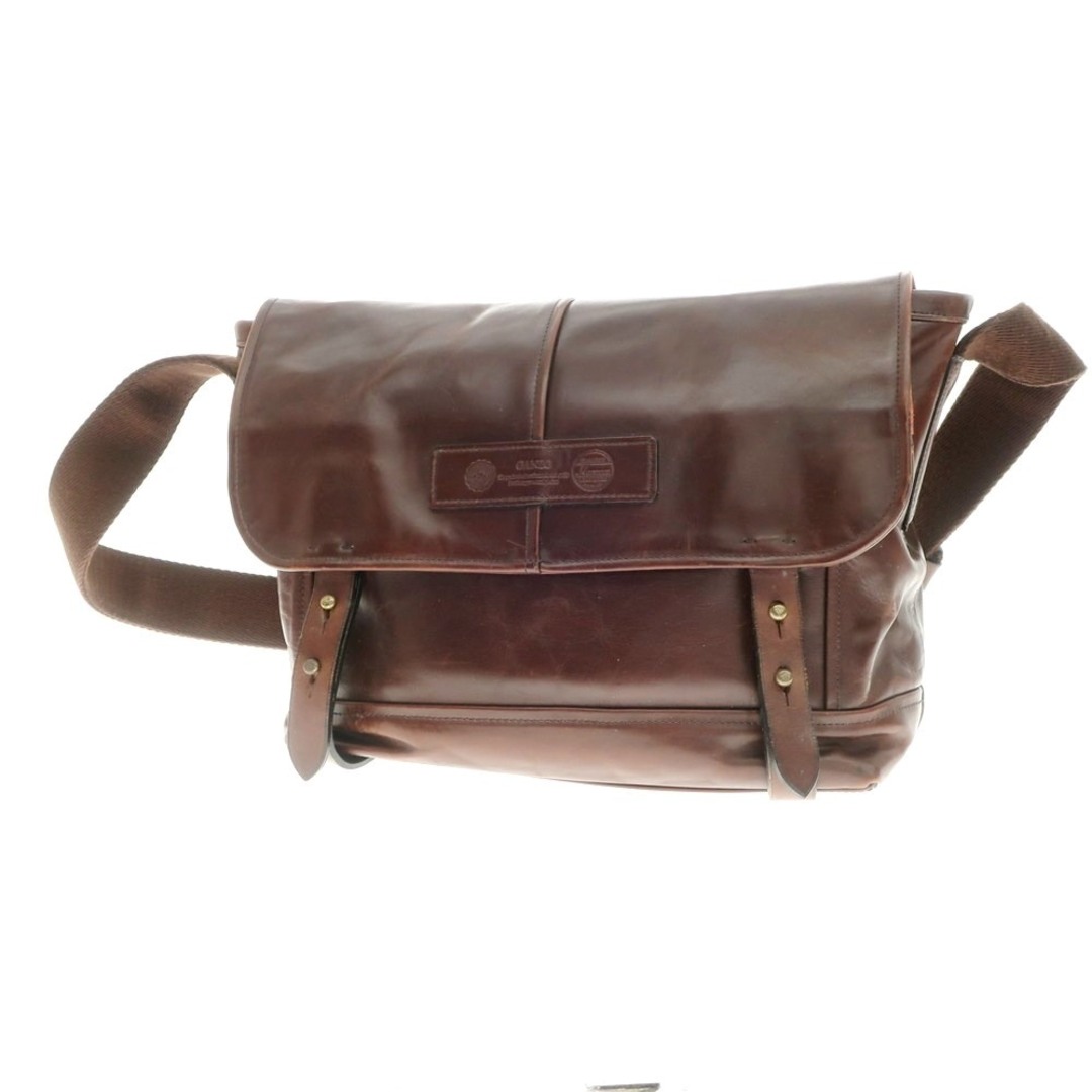 GANZO - 【中古】ガンゾ GANZO レザー ショルダーバッグ ダーク GANZO - 【中古】ガンゾ GANZO レザー ショルダーバッグ ダーク