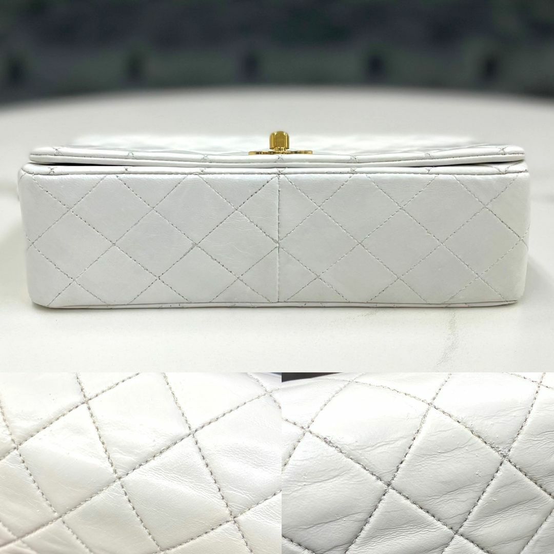 CHANEL - シャネル フルフラップ マトラッセ 白 ショルダー CHANEL - シャネル フルフラップ マトラッセ 白 ショルダー