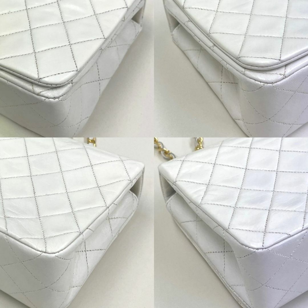CHANEL - シャネル フルフラップ マトラッセ 白 ショルダー CHANEL - シャネル フルフラップ マトラッセ 白 ショルダー