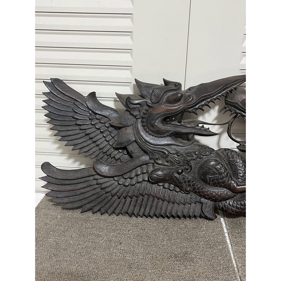 宮崎彫刻】高品質 竜亀 置物 Dragon Turtle 緑 木彫り 刺々し 宮崎彫刻】高品質 竜亀 置物 Dragon Turtle 緑 木彫り 刺々し