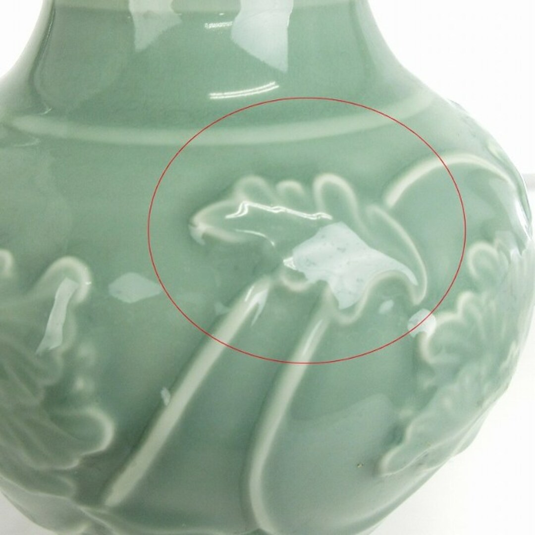 other - 加藤 渓山作 青磁 壺 ツボ 花入 花瓶 花器 陶器 水色系 other - 加藤 渓山作 青磁 壺 ツボ 花入 花瓶 花器 陶器 水色系