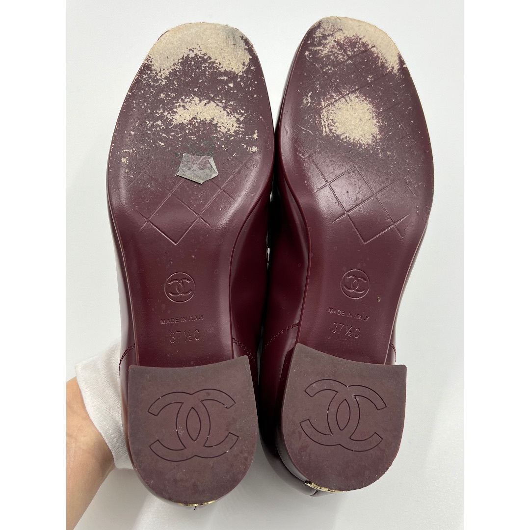 CHANEL ココマークロゴ金ボタン371/2 24.5黒ヒール CHANEL ココマークロゴ金ボタン371/2 24.5黒ヒール
