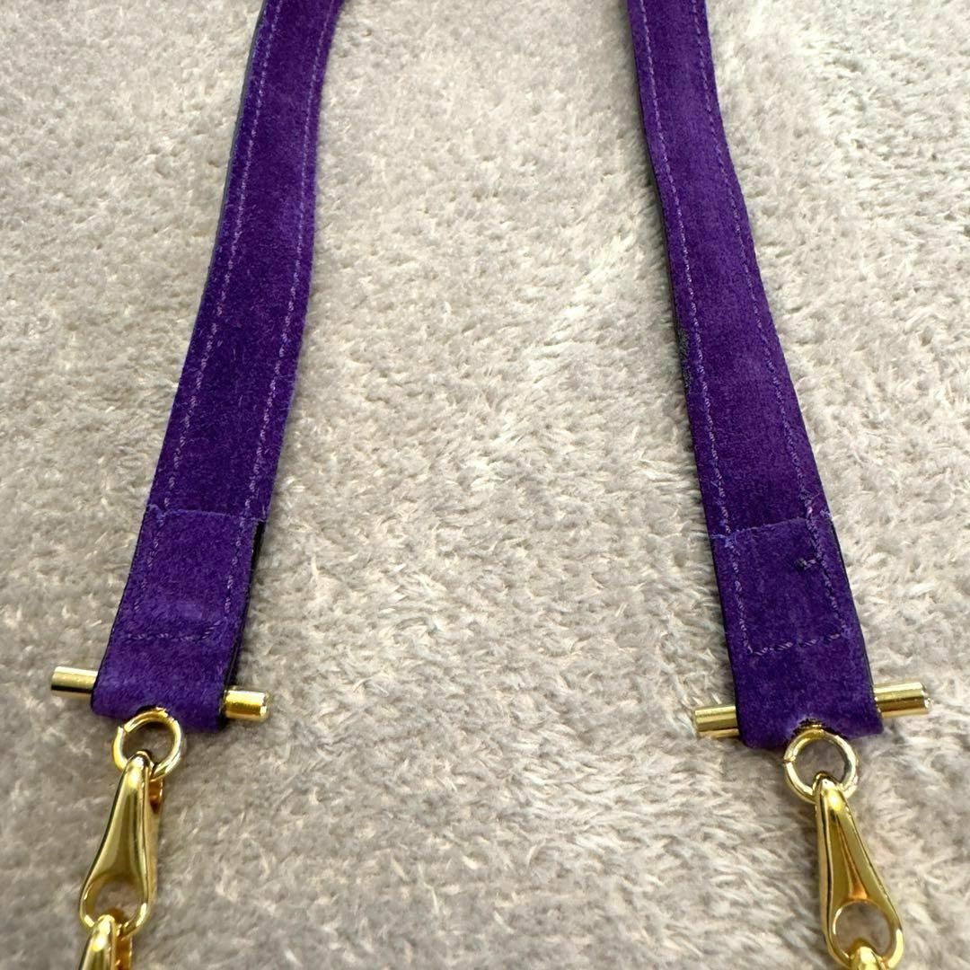 美品】希少CELINE セリーヌ ロゴ スエード チェーン ショルダー 美品】希少CELINE セリーヌ ロゴ スエード チェーン ショルダー